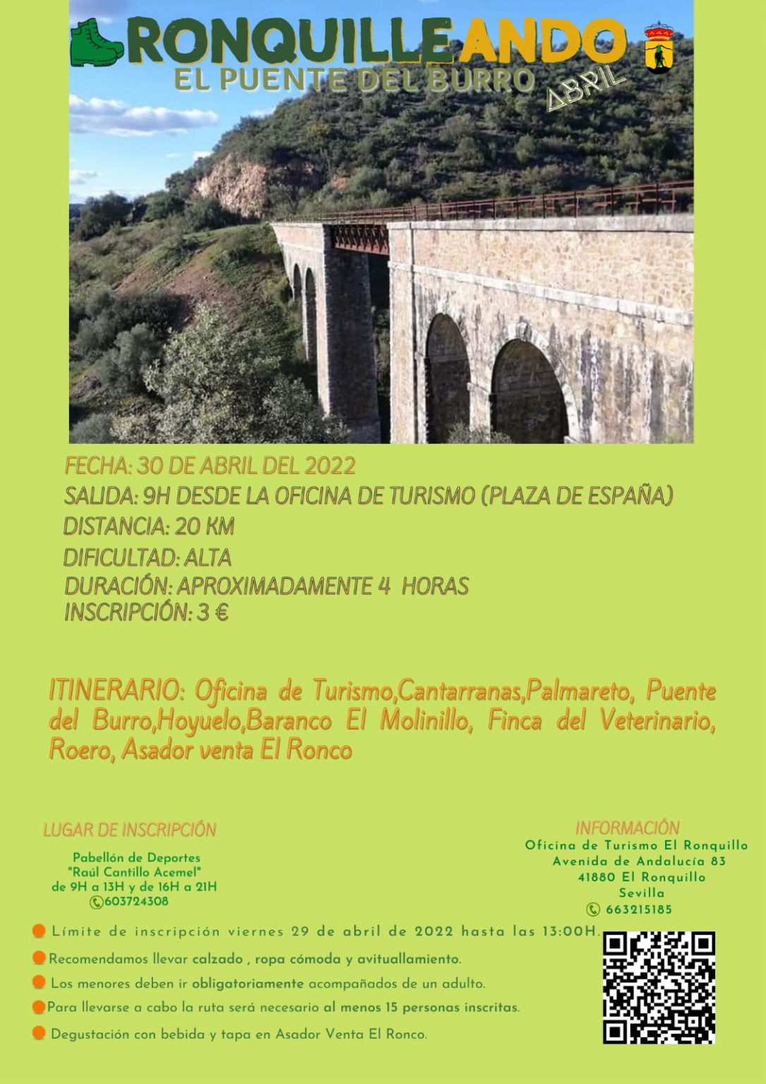 Próxima ruta de RonquilleAndo Natural – Turismo El Ronquillo